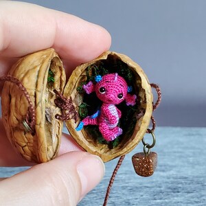 Custom Micro Baby Dragon in Walnut. Dollhouse Miniature Tiny Dragon ...