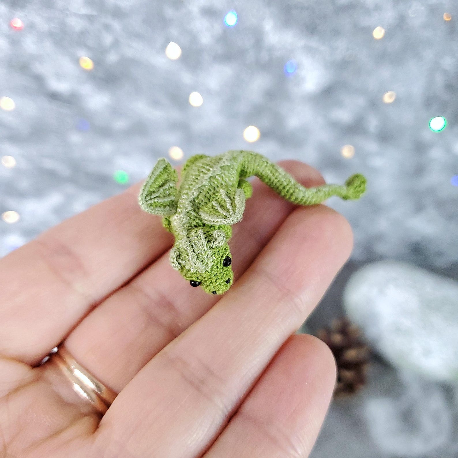 Custom Crochet Micro Dragon in Walnut Shell: Miniature Collectible ...