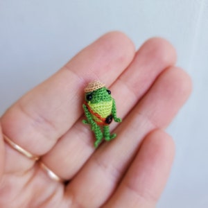 Custom Mr. Frog Dollhouse Miniature Toad. Doll Pet Mikro Frog in a Hat ...
