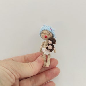 Custom Micro Monkey Dollhouse Miniature Tiny Monkey. Doll Pet Monkey ...