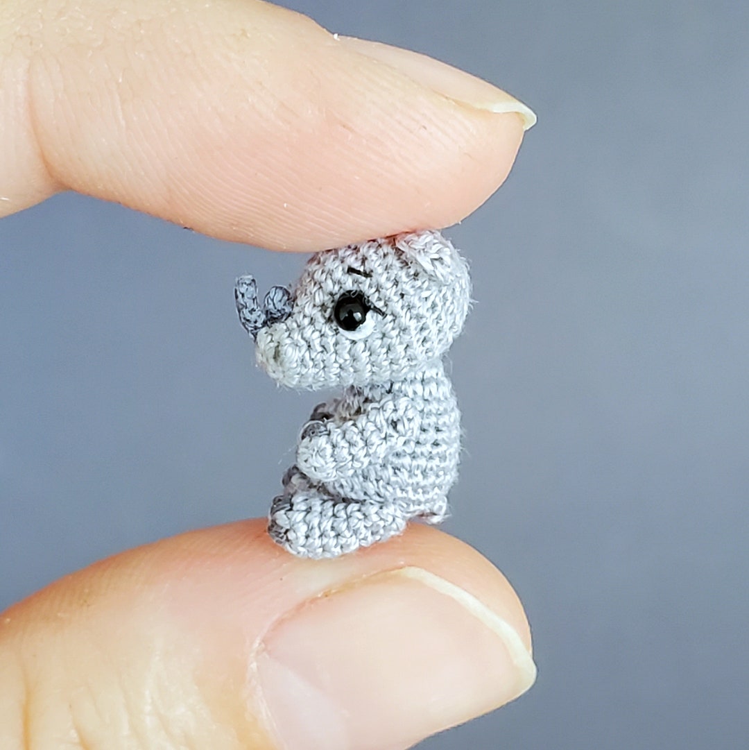 Custom Micro Rhino Baby Dollhouse Miniature Tiny Rhinoceros. Doll Pet ...
