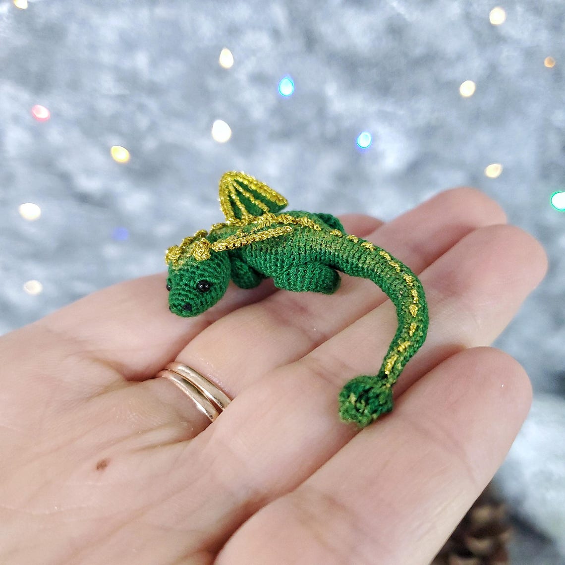 Custom Crochet Micro Dragon in Walnut Shell: Miniature Collectible ...