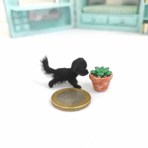 Cute Puppy in a Wicker Basket. Custom Micro Puppy Dollhouse Miniature ...