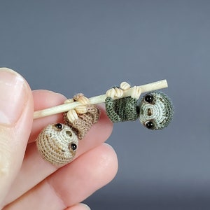 Custom Micro Sloth in a Red Gnome Cap. Dollhouse Miniature Tiny Sloth ...