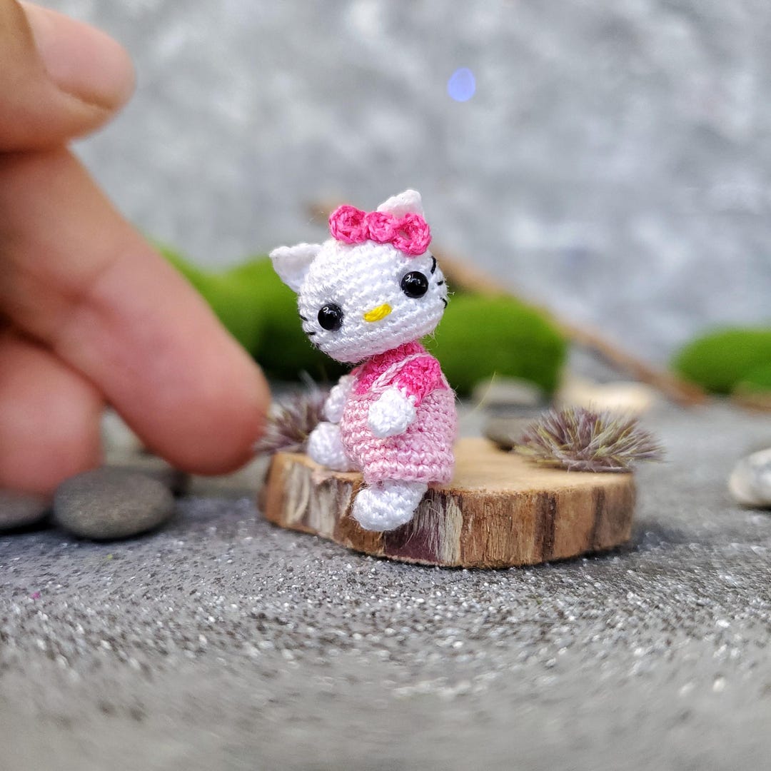 Custom Micro Kitten With Bow. Dollhouse Miniature Tiny Cat. Doll Pet ...