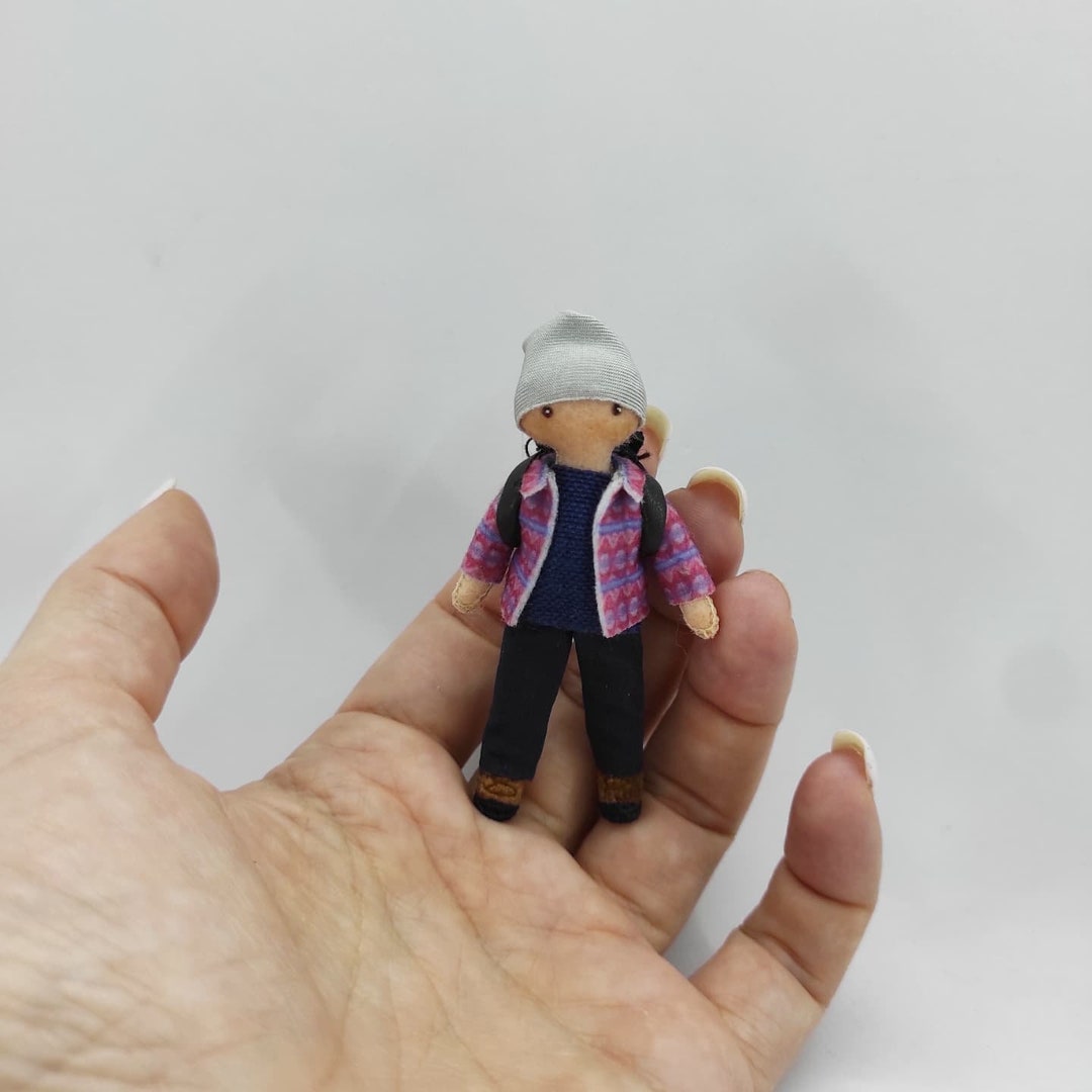 Little Doll Boy With Backpack, Doll for a Doll, MINI Doll 2.5 Inches ...