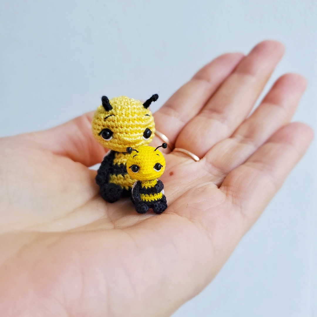 Miniature Crochet Bee. Doll Pet Bumble Bee. Mini Cute Bee. Collectible ...