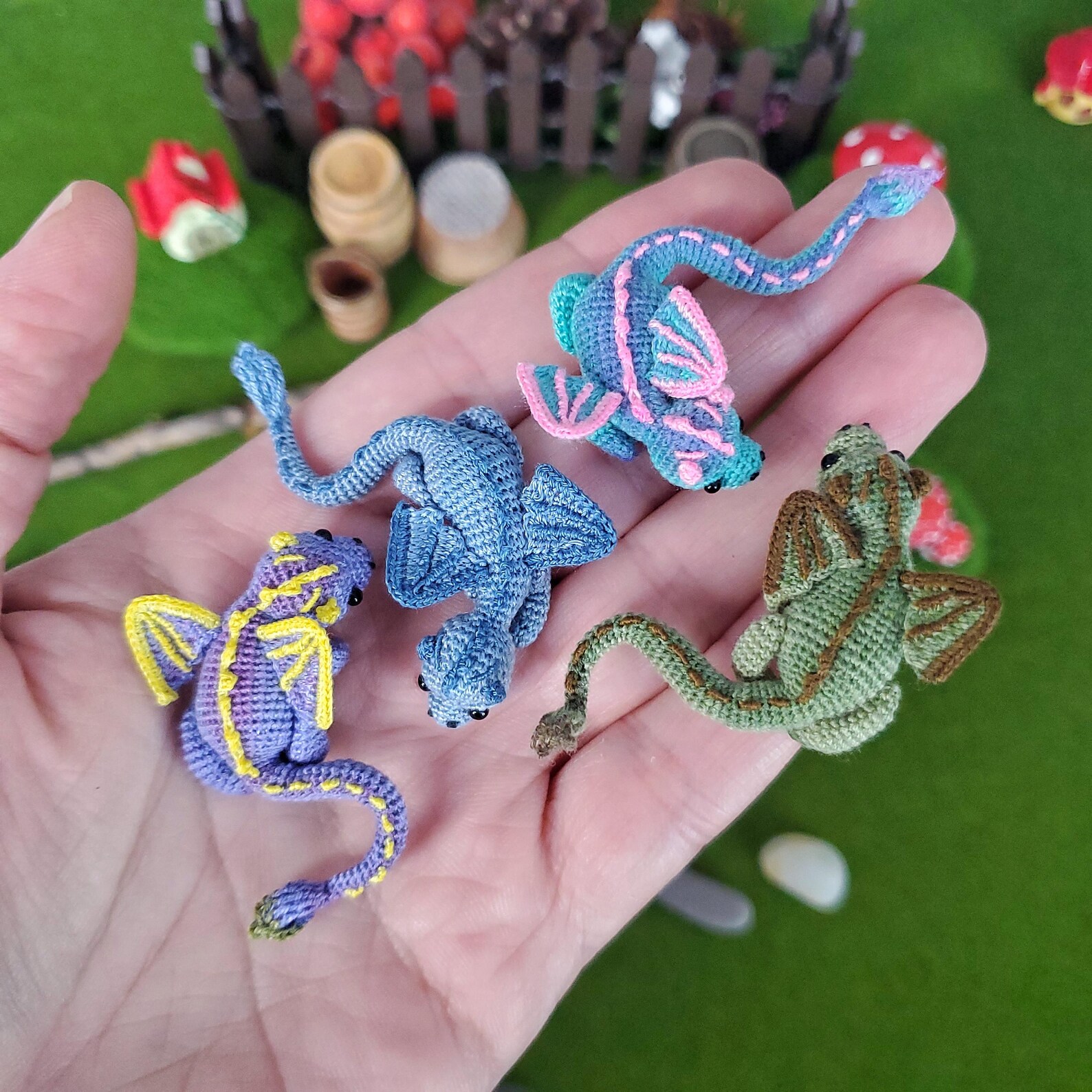 Custom Crochet Micro Dragon in Walnut Shell: Miniature Collectible ...