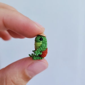 Custom Mr. Frog Dollhouse Miniature Toad. Doll Pet Mikro Frog in a Hat ...