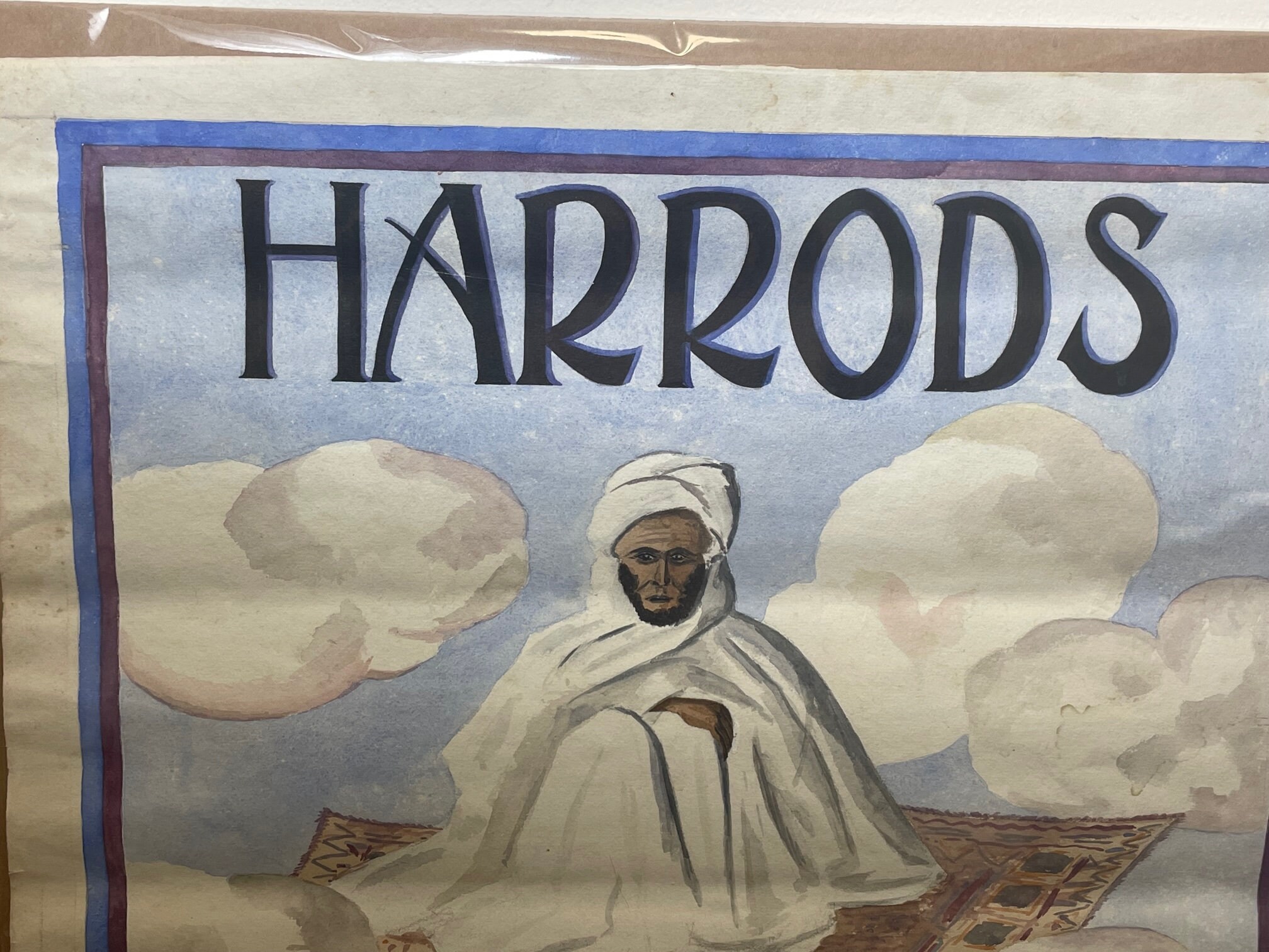 Early 20th Century Harrods Advertising Poster great Sale of Persian ...
