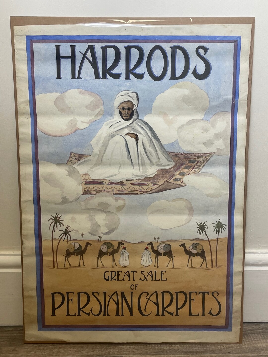 Early 20th Century Harrods Advertising Poster great Sale of Persian ...