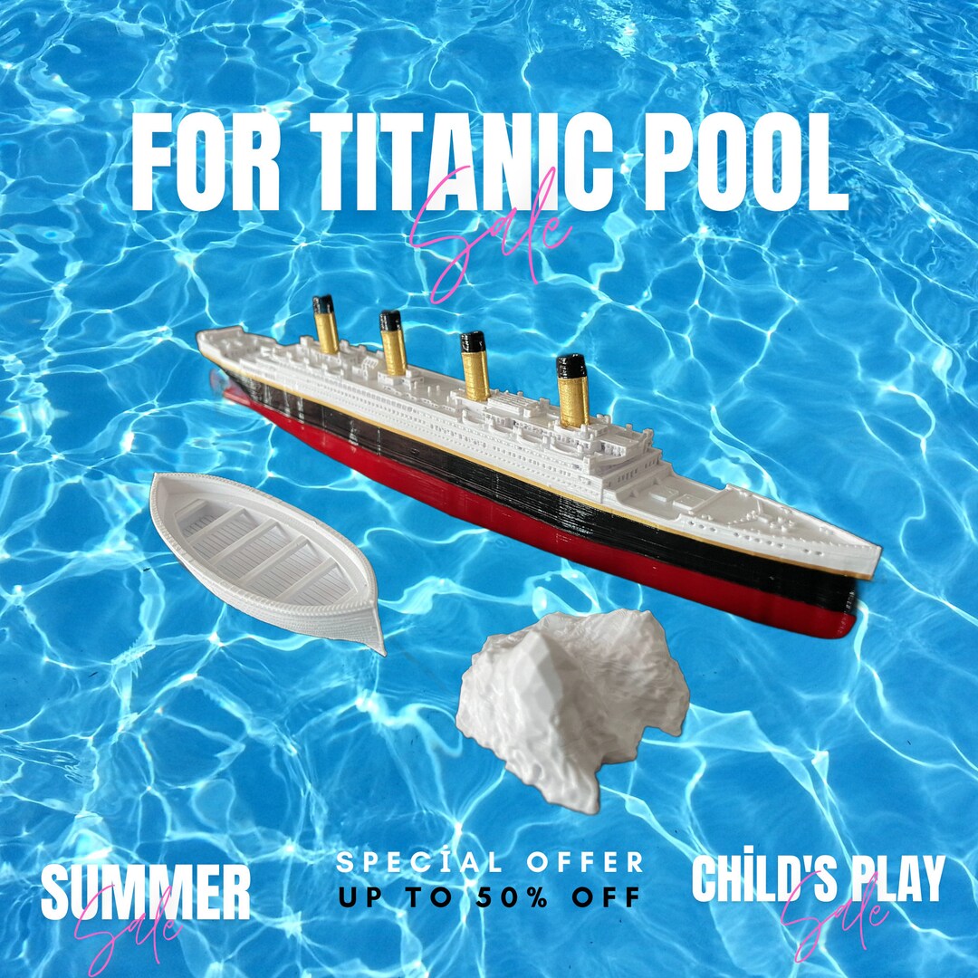 Rms Titanic Model and Life Boat and Iceberg High Detailed, Titanic Pool ...