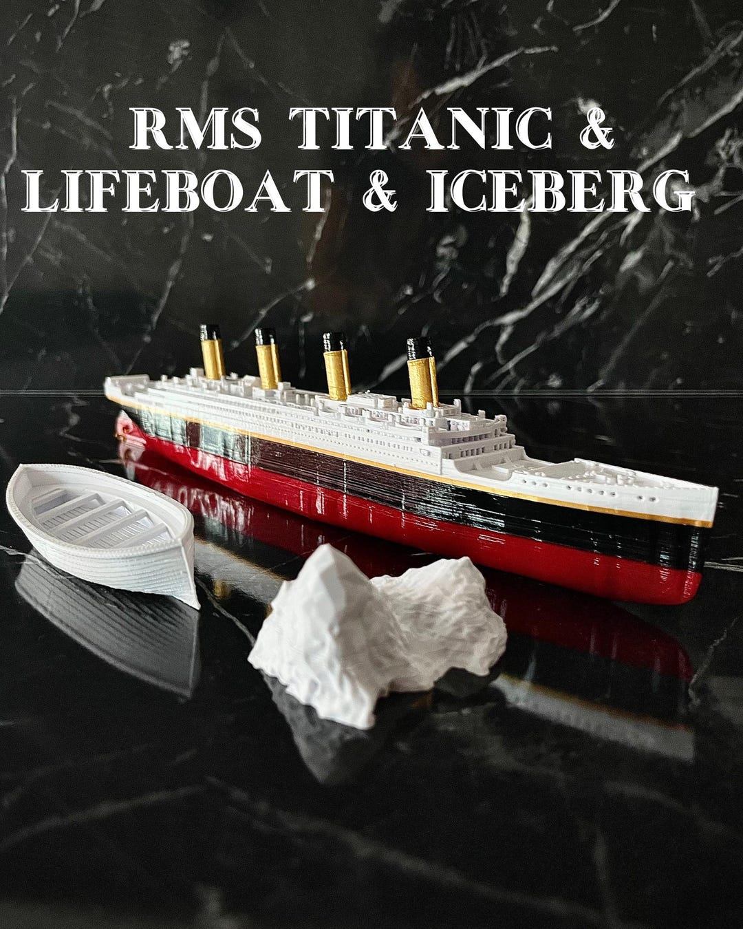 Rms Titanic Model Iceberg and Lifeboat Model Trio - Commemorate History ...