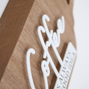 Wooden Small Coffee Sign for Counter Top Decoration, Cute Coffee Sign ...