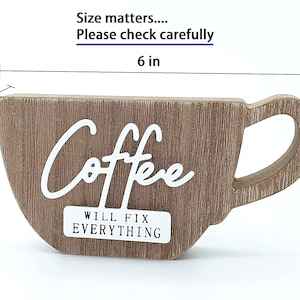Wooden Small Coffee Sign for Counter Top Decoration, Cute Coffee Sign ...
