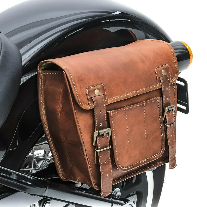 Brown Saddle Bag Motorcycle Pouch Brown Two Bags Panniers Saddle Bags ...