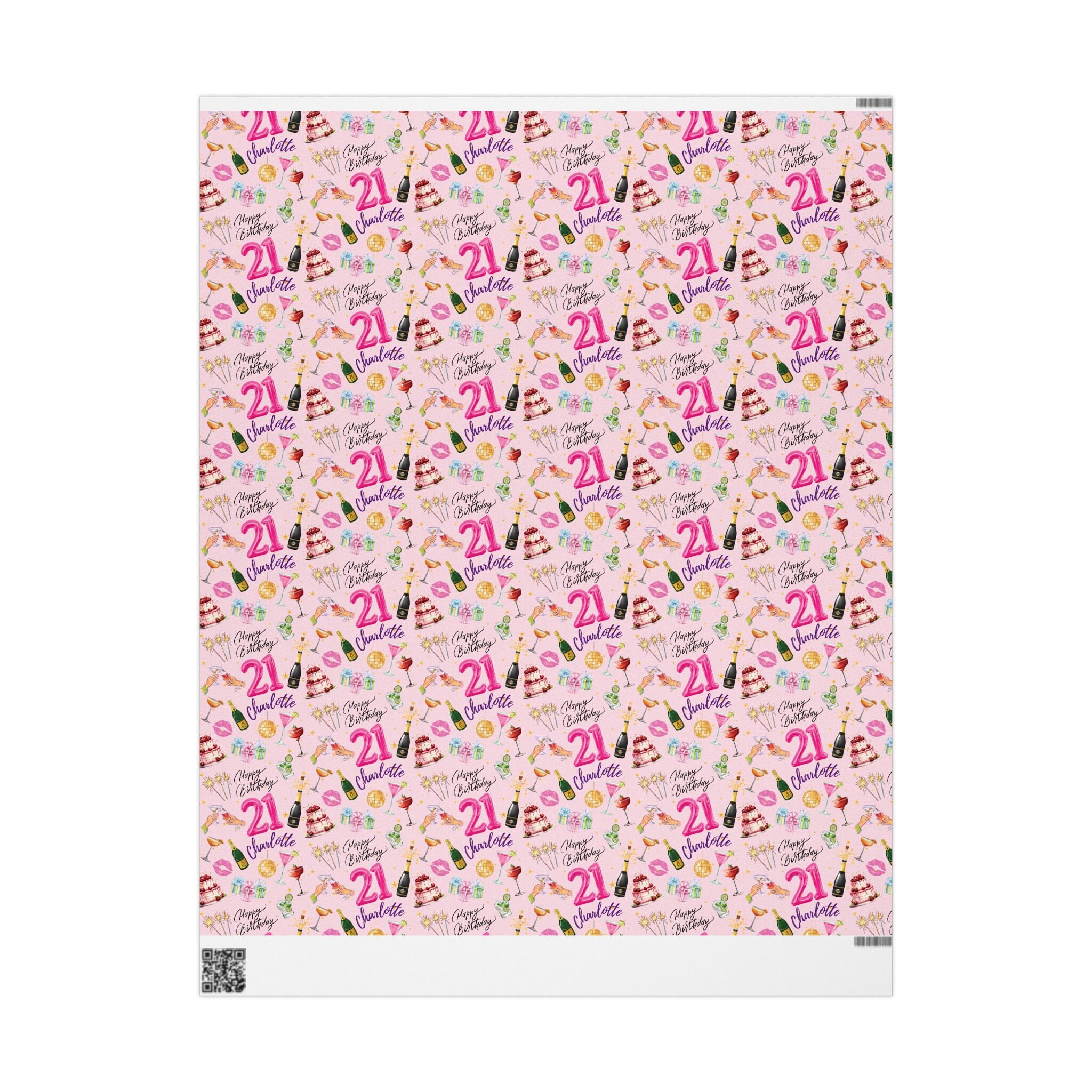 21st Birthday Personalized Gift Wrap Custom Birthday Wrapping Paper ...