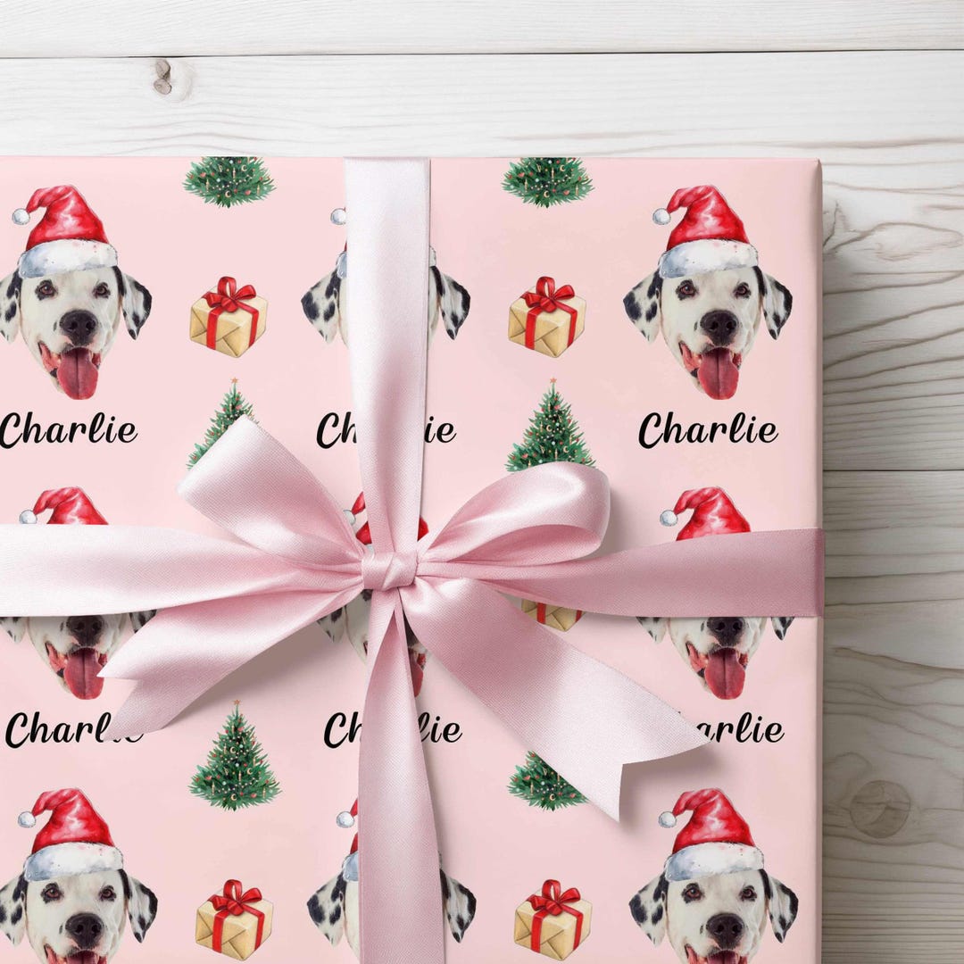 Custom Dog Wrapping Paper Personalized Dog Christmas Wrapping Paper ...