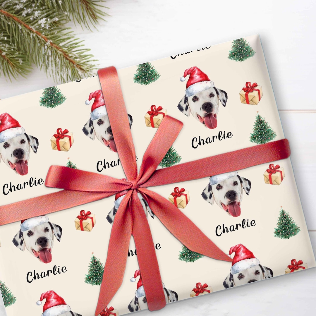 Custom Dog Wrapping Paper Personalized Dog Christmas Wrapping Paper ...