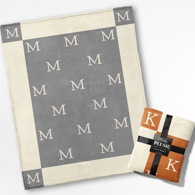 Initial Name Color Throw, Housewarming Gift, Monogram Blanket, First ...
