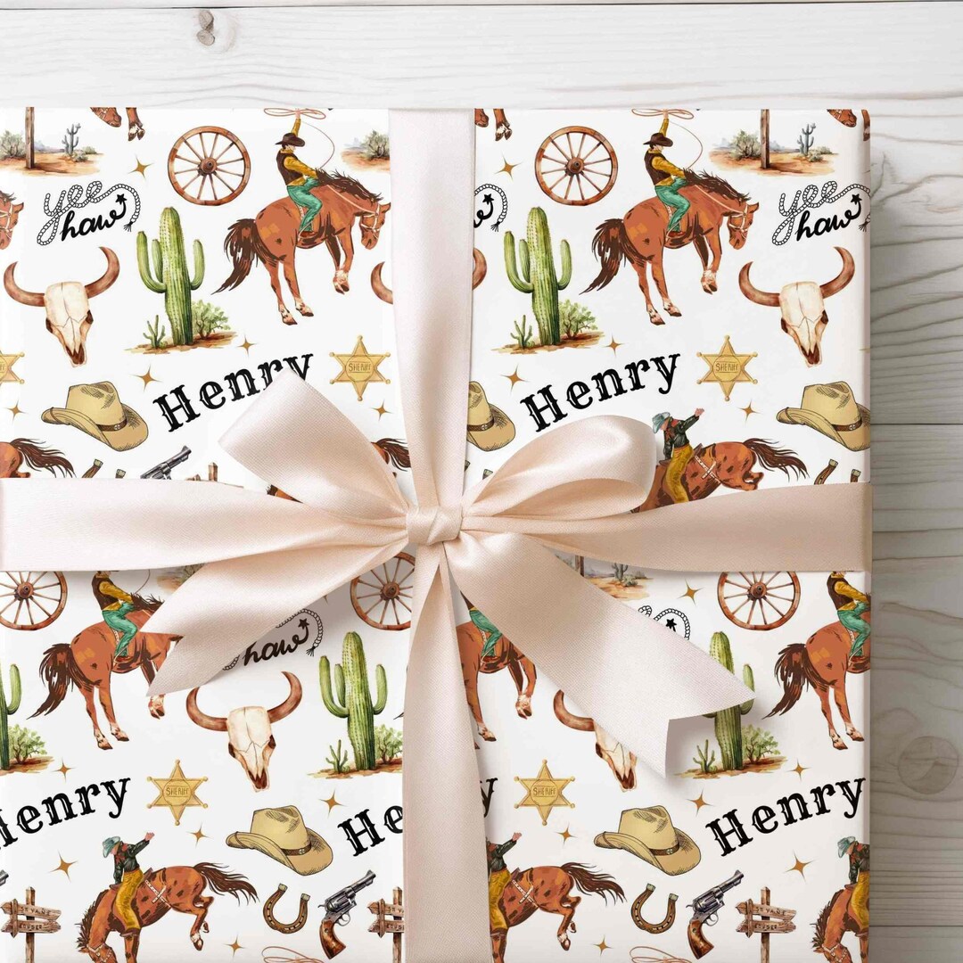Personalized Western Gift Wrapping Paper, Country Western Custom ...