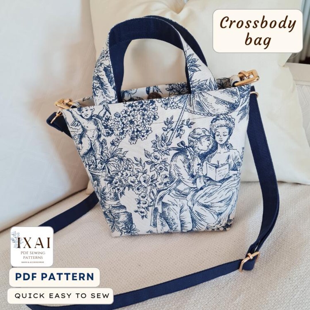 Peris Crossbody Bag PDF Sewing Pattern, Easy Bag, Pattern for Everyday Canvas Crossbody Bag With ...