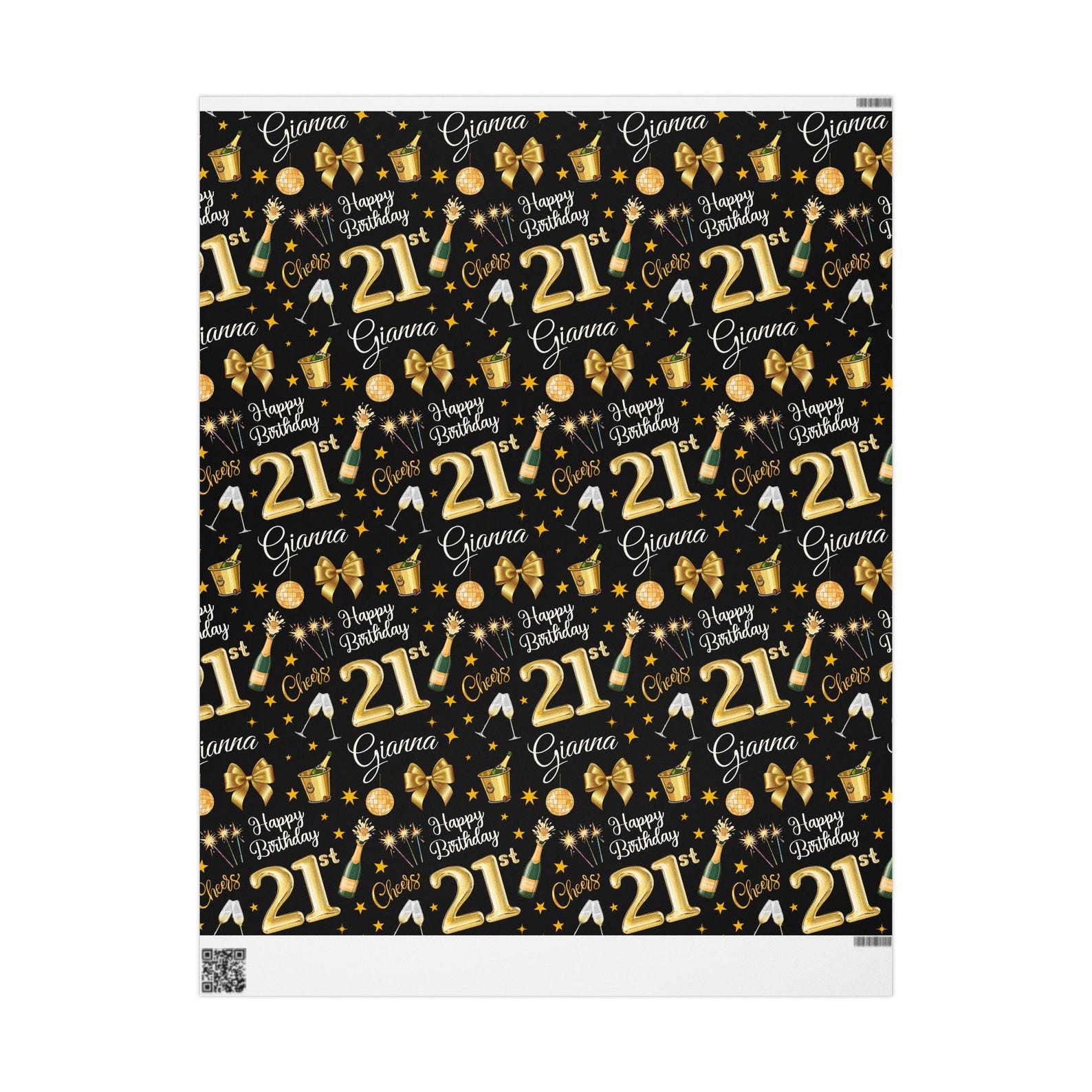 21st Birthday Personalized Gift Wrap Custom Birthday Wrapping Paper ...