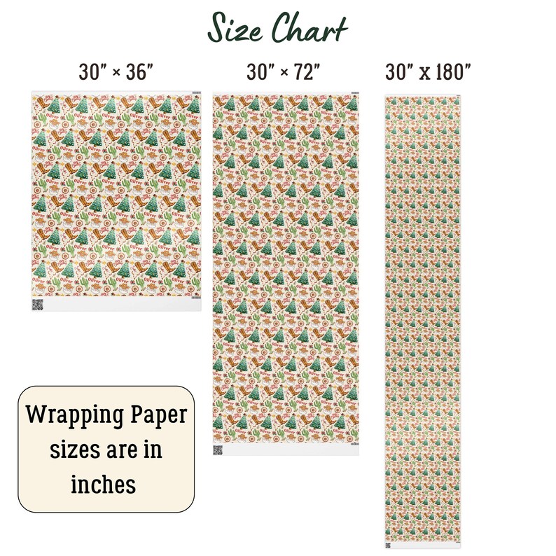 Western Christmas Wrapping Paper, Cowboy Christmas Gift Wrap, Christmas ...