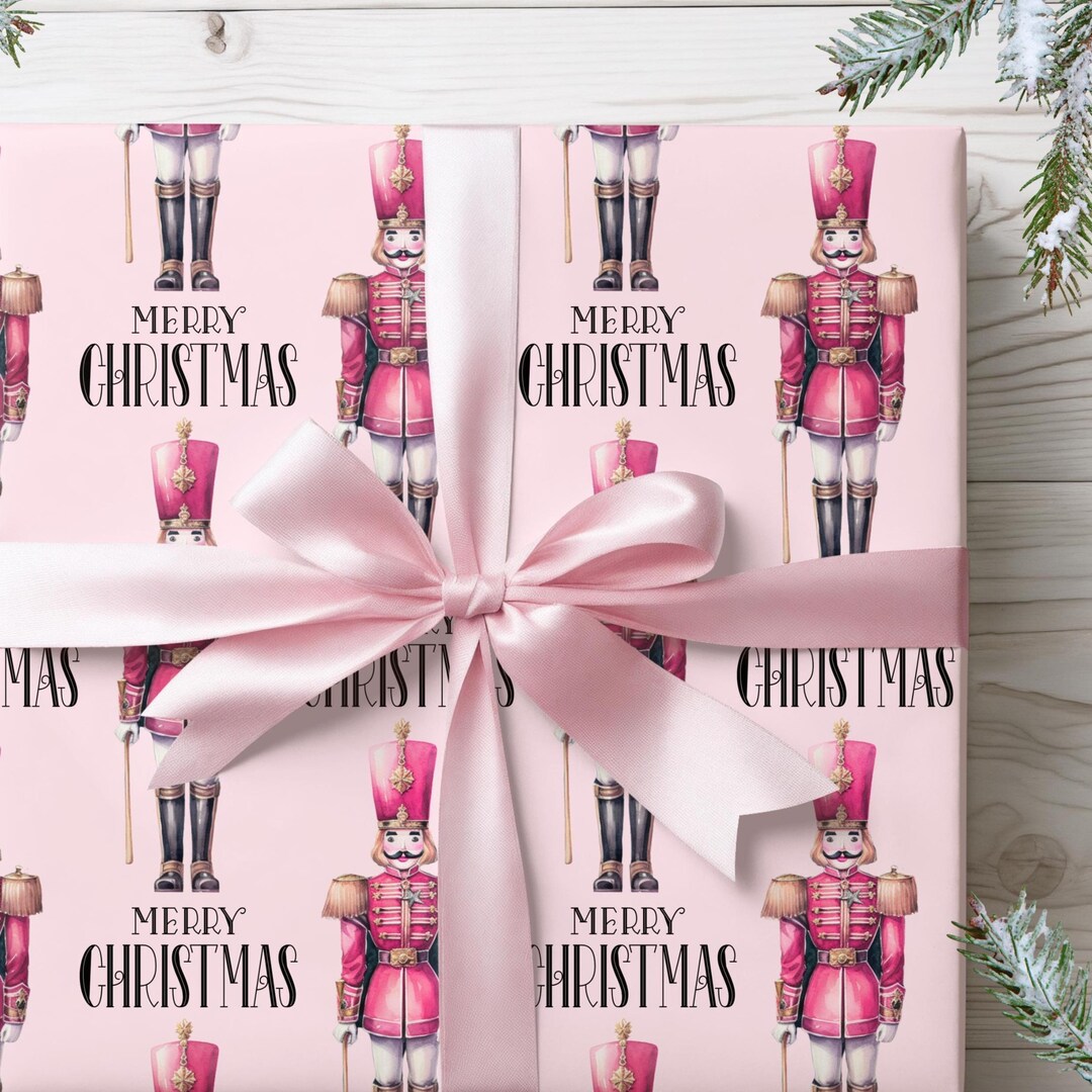 Pink Nutcracker Gift Wrapping Paper Pink Gift Wrap Girl Christmas Pink ...