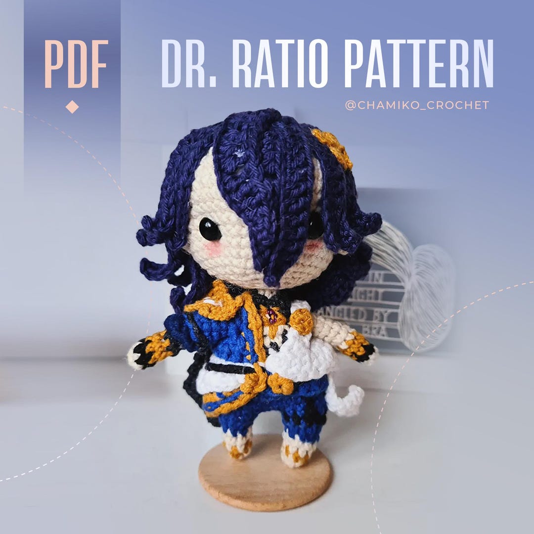 Crochet PDF Pattern: Dr. Ratio HSR Chibi Amigurumi Honkai - Etsy