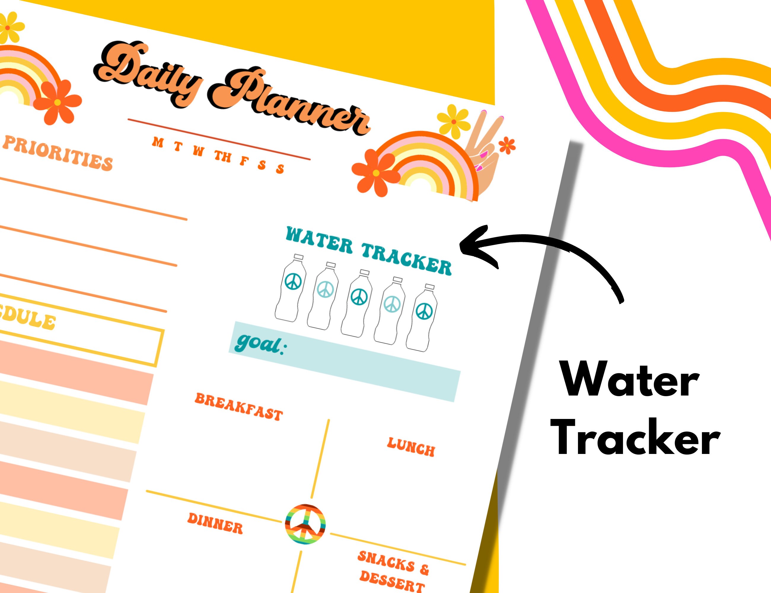 Groovy Daily Planner Printable Retro Planner Daily Schedule Digital to ...