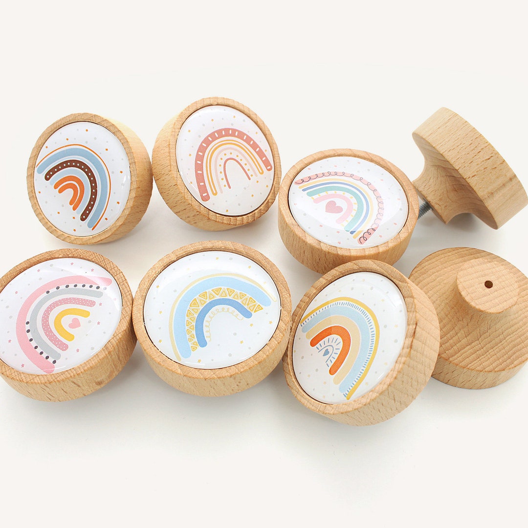 Rainbow Colorful Knobs for Kids Room Drawers and Cabinets, Cute ...