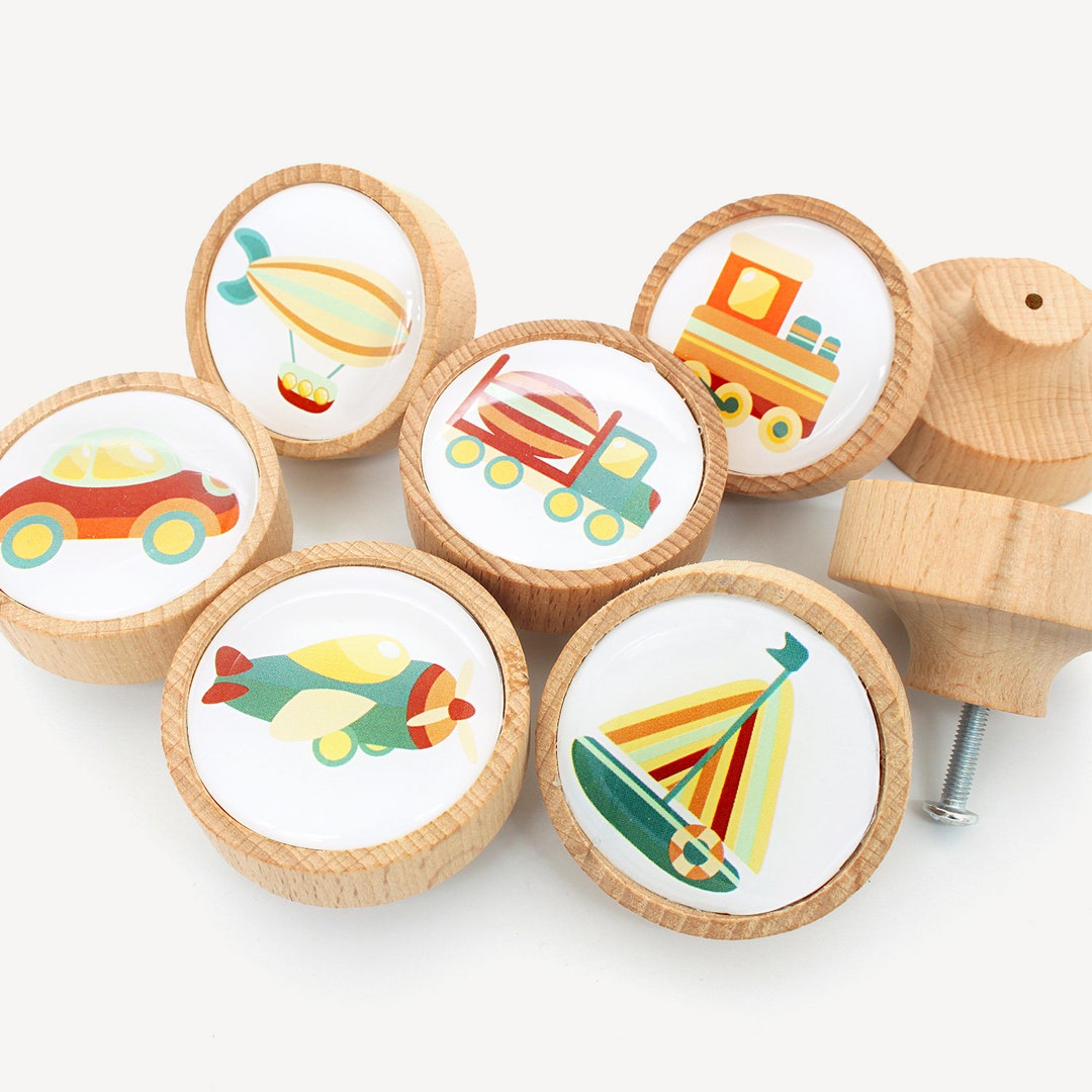 Vehicles Colorful Knobs for Kids Room Drawers and Cabinets, Cute ...