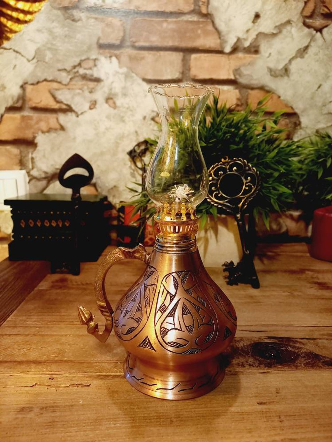 Handmade Small Copper Oil Lamp Vintage Oil Lamp Decorative - Etsy