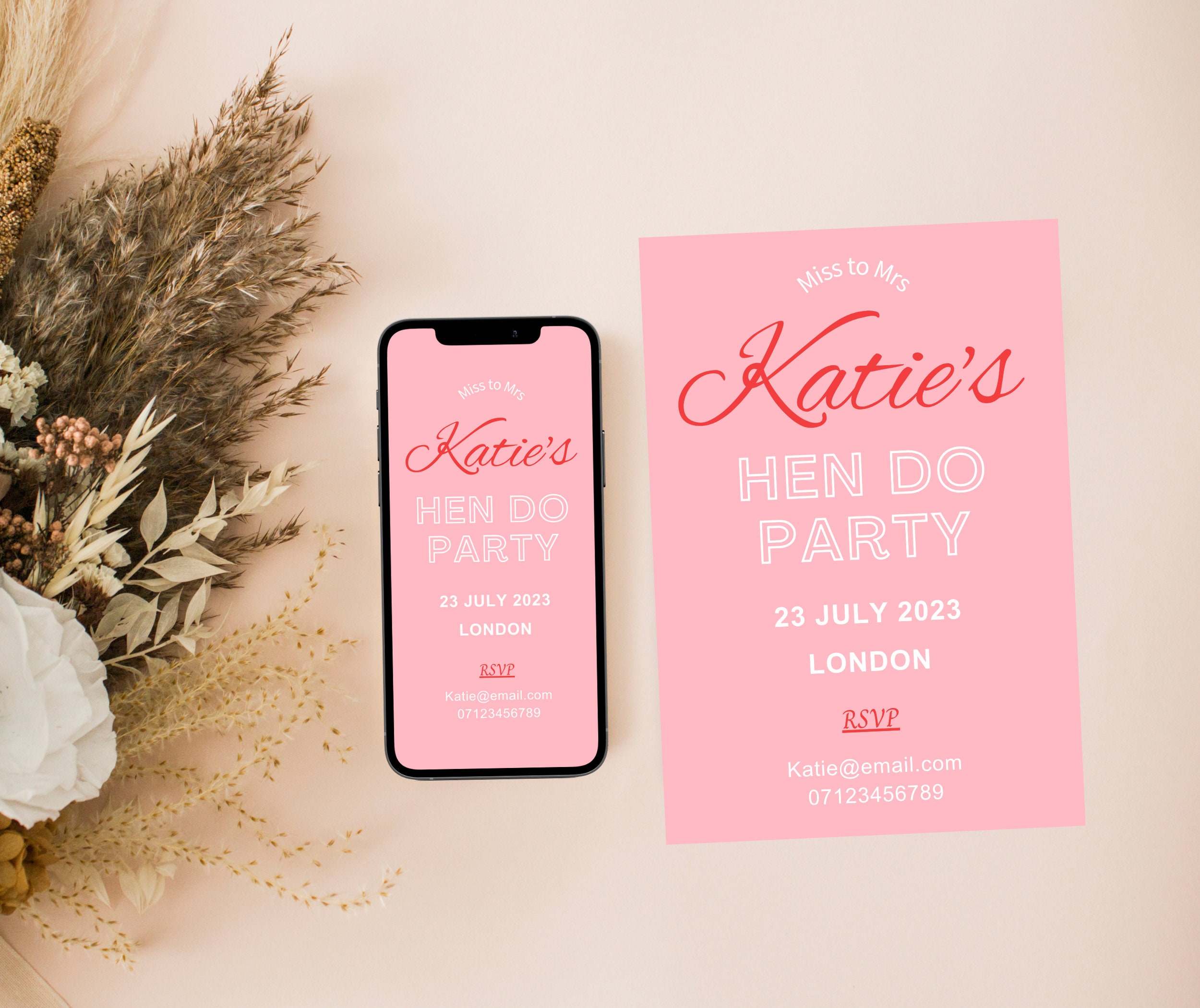 Bachelorette Invitation & Itinerary Template Pink Bachelorette Invite ...