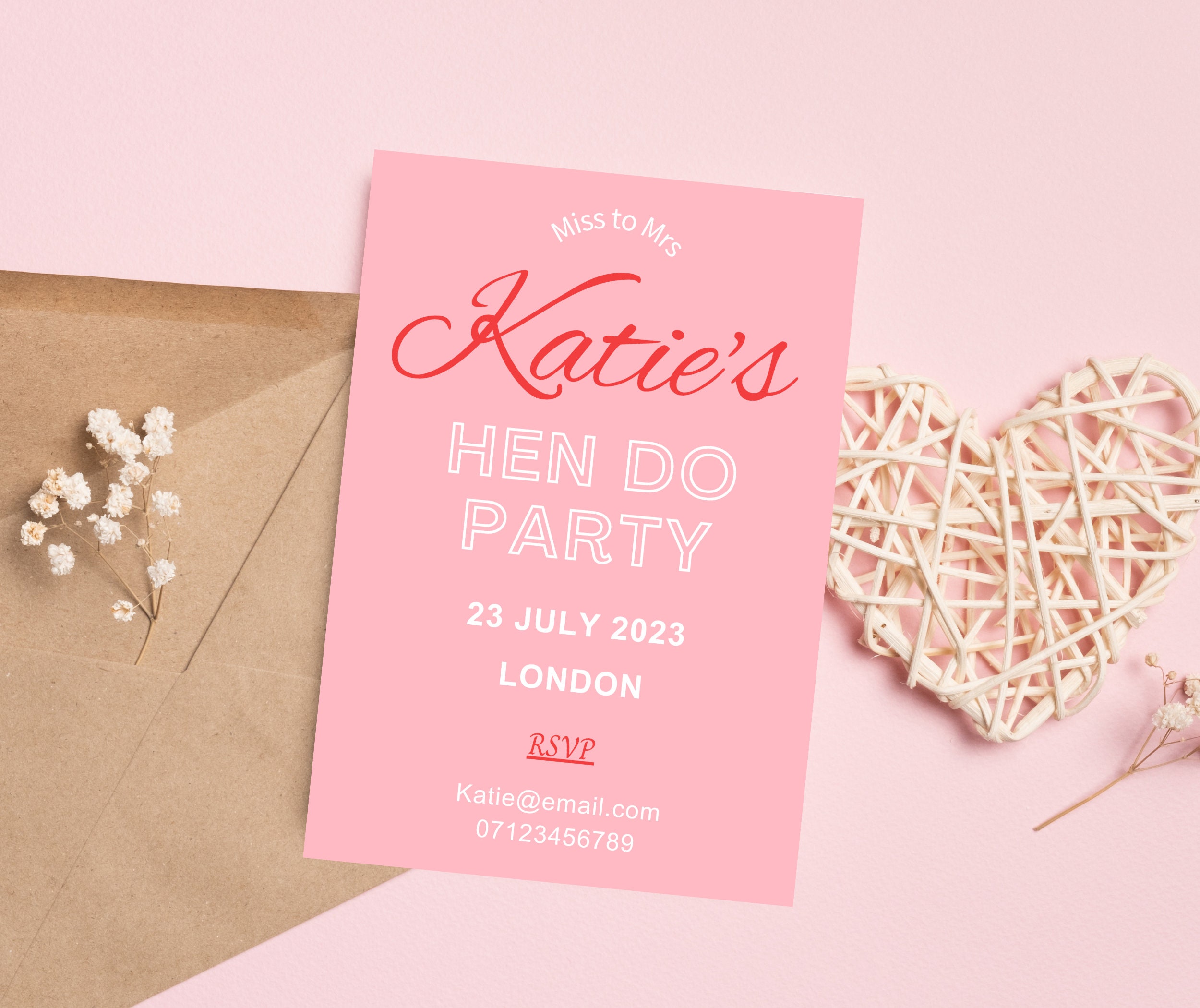 Bachelorette Invitation & Itinerary Template Pink Bachelorette Invite ...