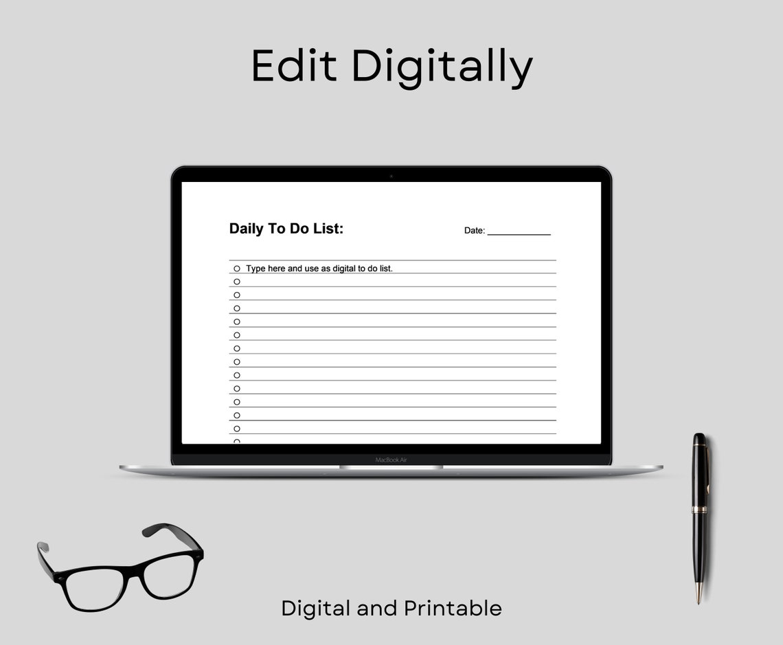 To Do List Printable to Do List Digital to Do List Minimal - Etsy