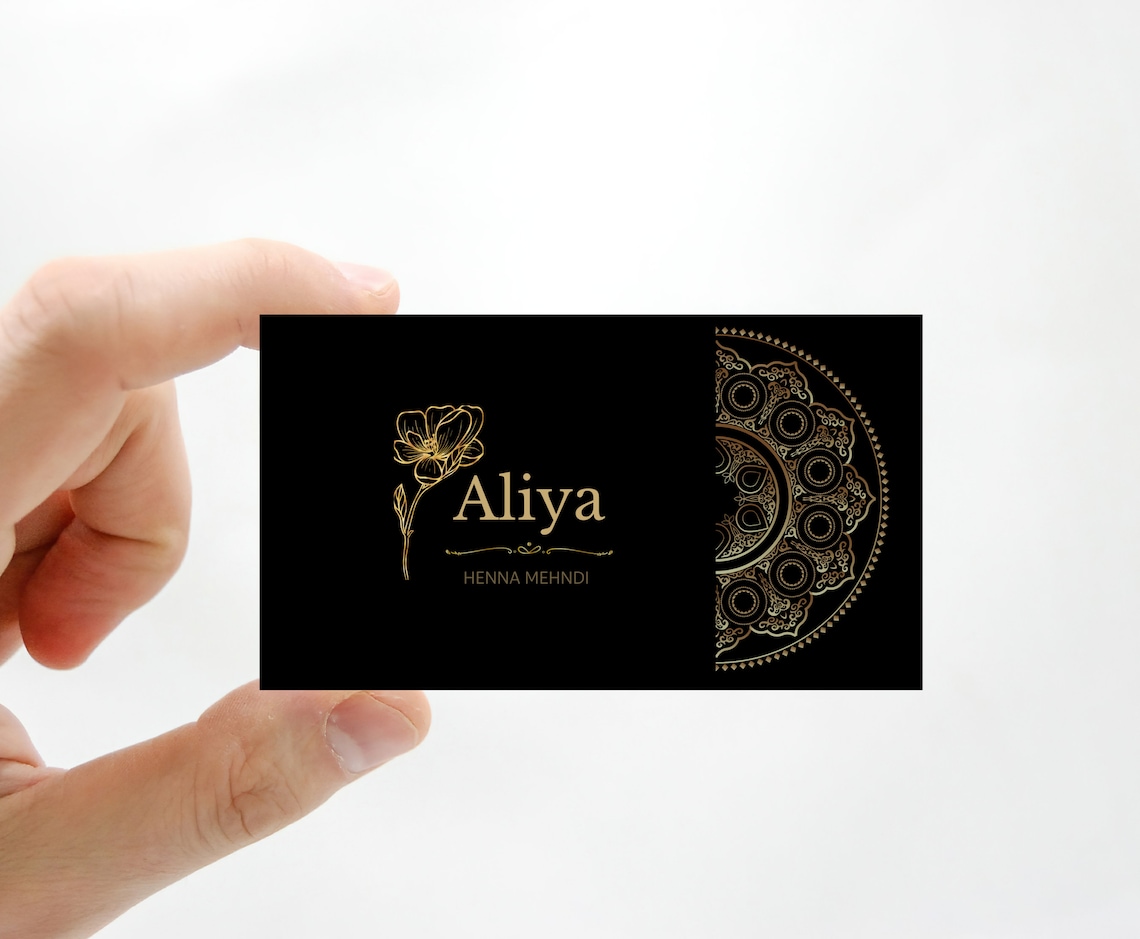 Editable Business Cards Business Cards Mehndi Business Cards Double ...