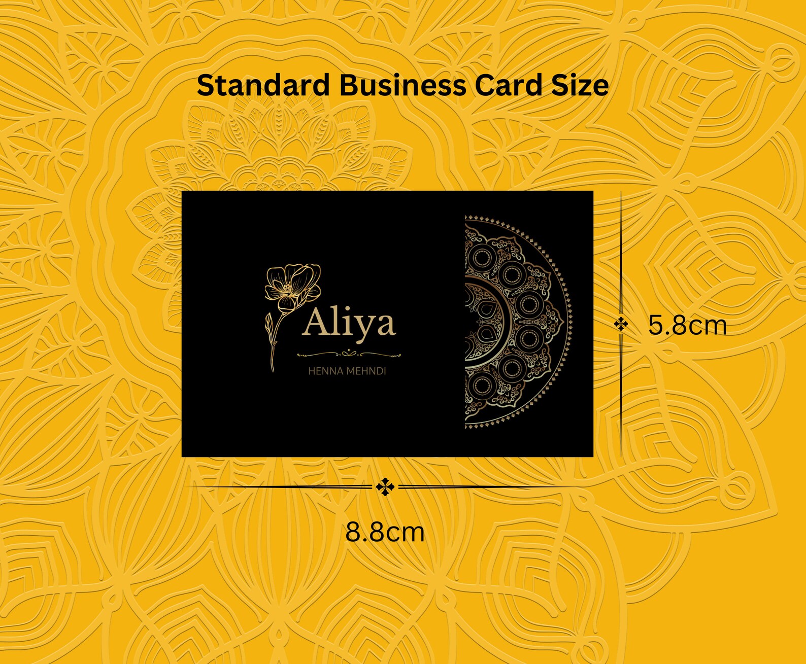 Editable Business Cards Business Cards Mehndi Business Cards Double ...