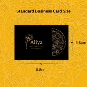Editable Business Cards Business Cards Mehndi Business Cards Double ...