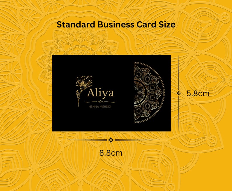 Editable Business Cards Business Cards Mehndi Business Cards Double ...