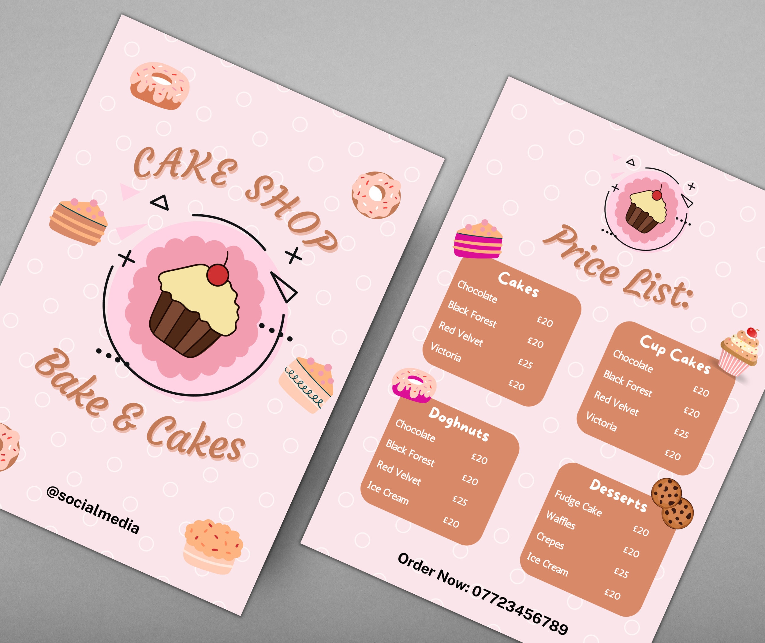 Cake Flyer, A5 Cake Leaflets, A5 Brochures, Cake Business Leaflet, A5 ...