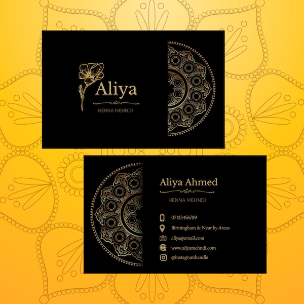 Printable Henna Cards - Etsy