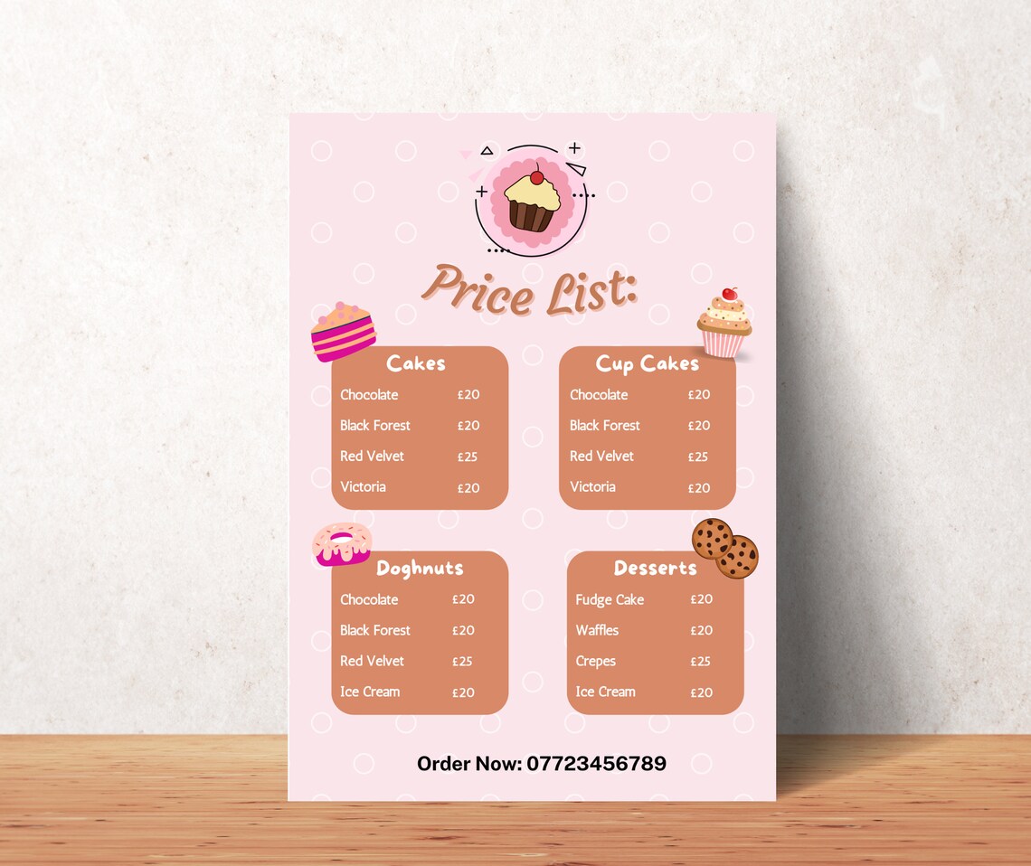 Cake Flyer, A5 Cake Leaflets, A5 Brochures, Cake Business Leaflet, A5 ...