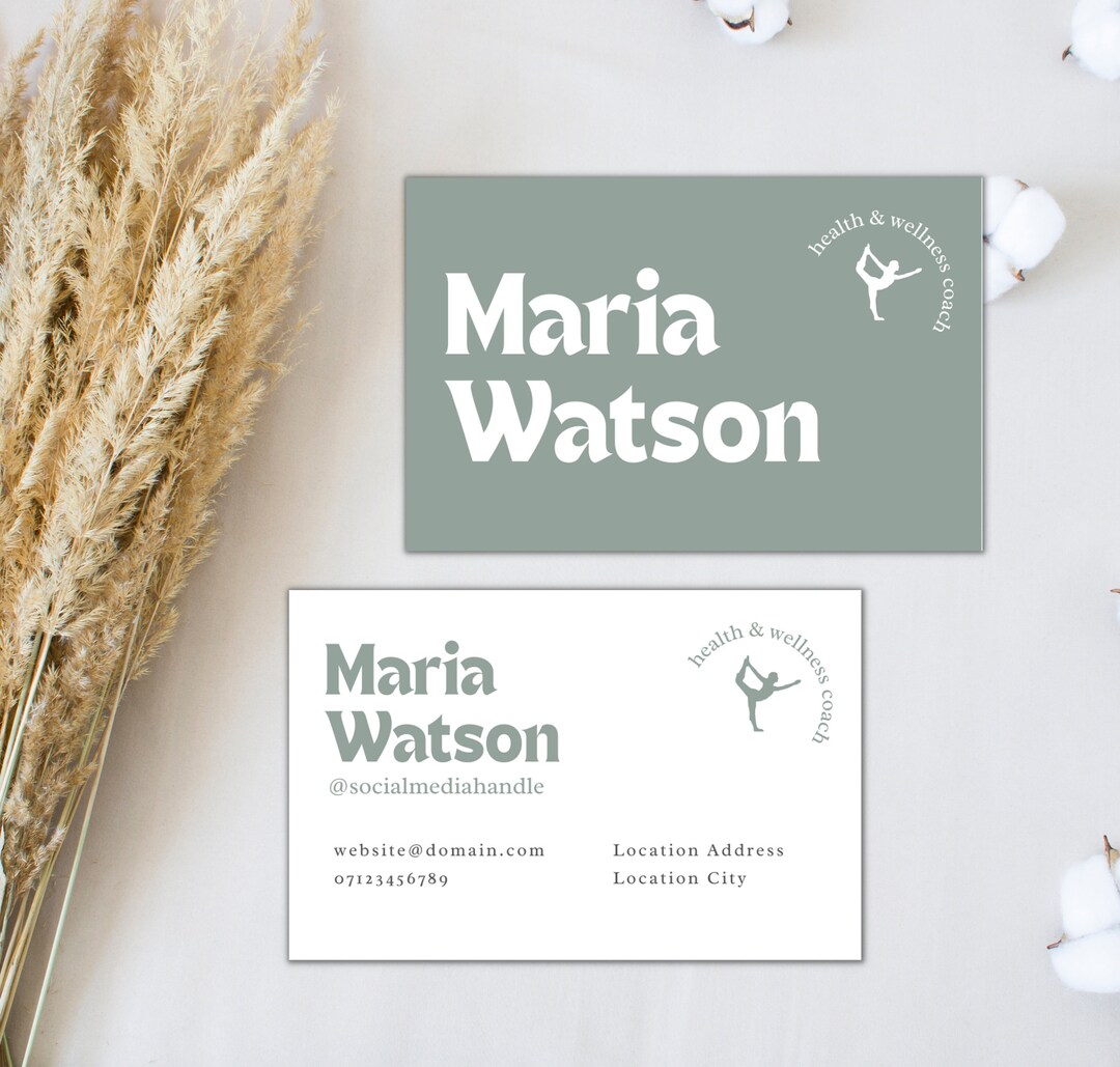 Editable Business Card Template, Coaching Logo DIY Coach Card Template ...