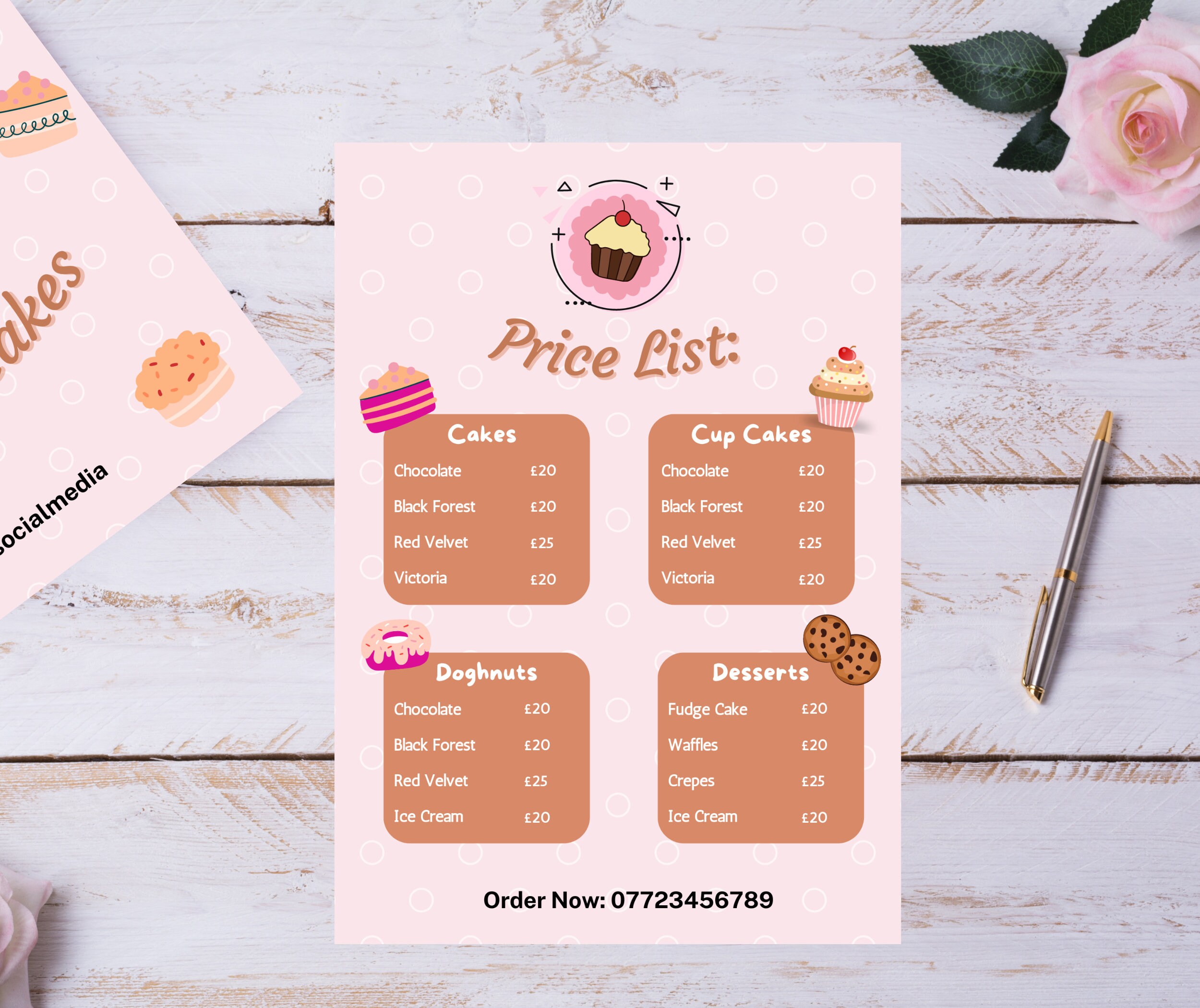 Cake Flyer, A5 Cake Leaflets, A5 Brochures, Cake Business Leaflet, A5 ...