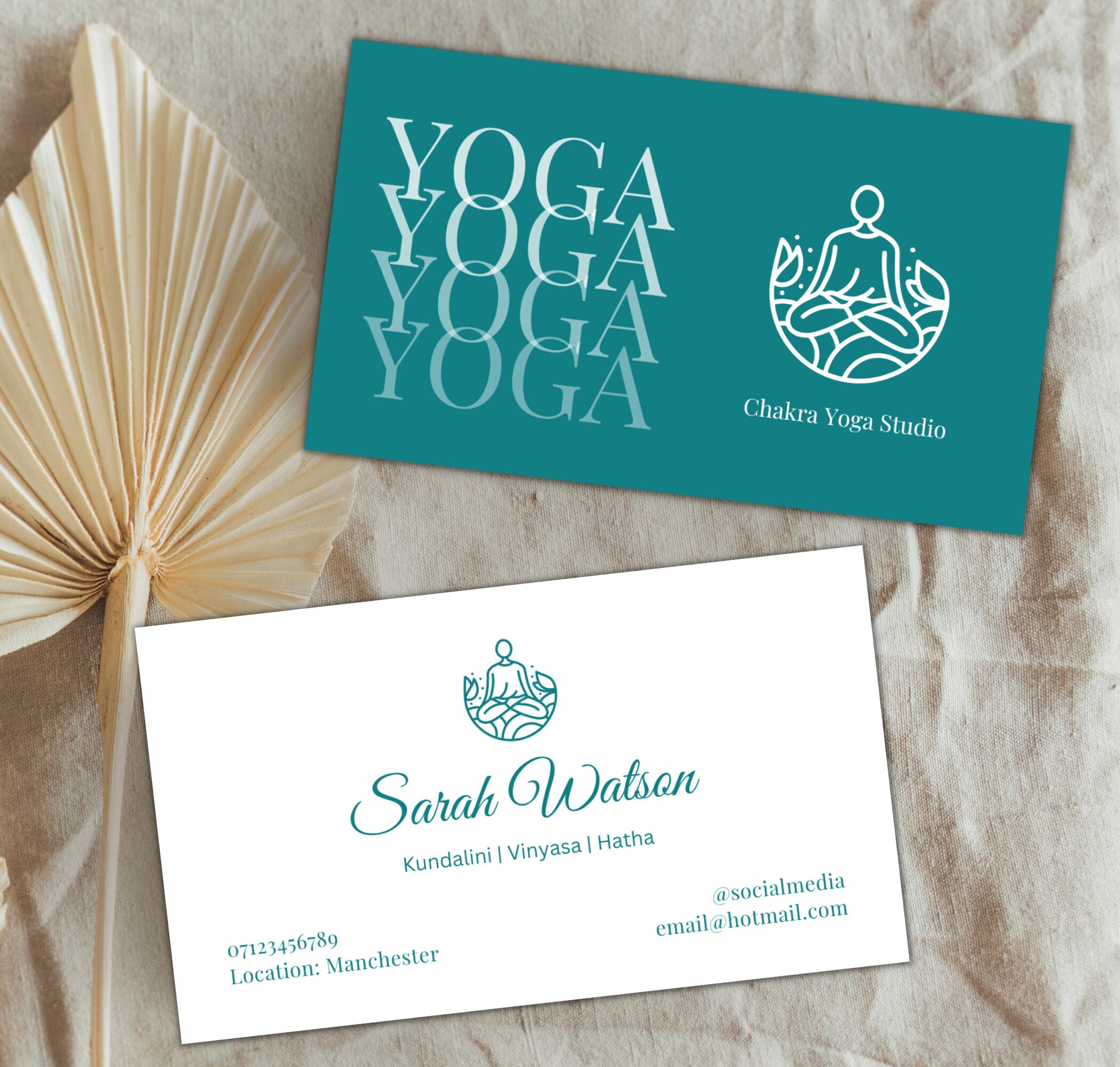 Yoga Business Card, Yoga Business Marketing, Yoga Business Stationery ...