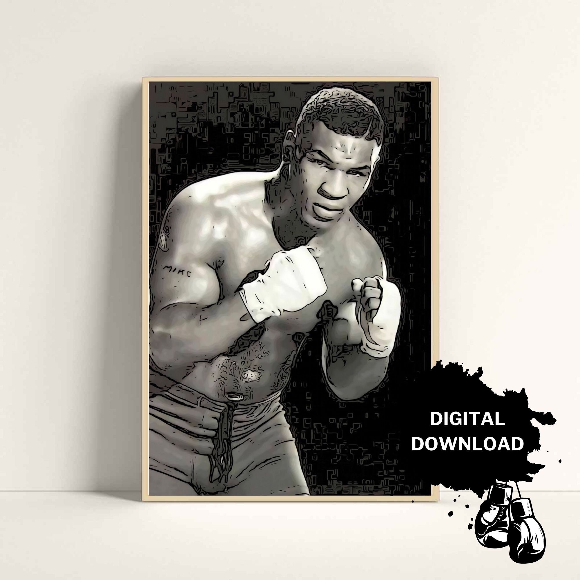 Mike Tyson Boxing Poster, Boxing Legend, Best Boxer, Printable Wall Art ...