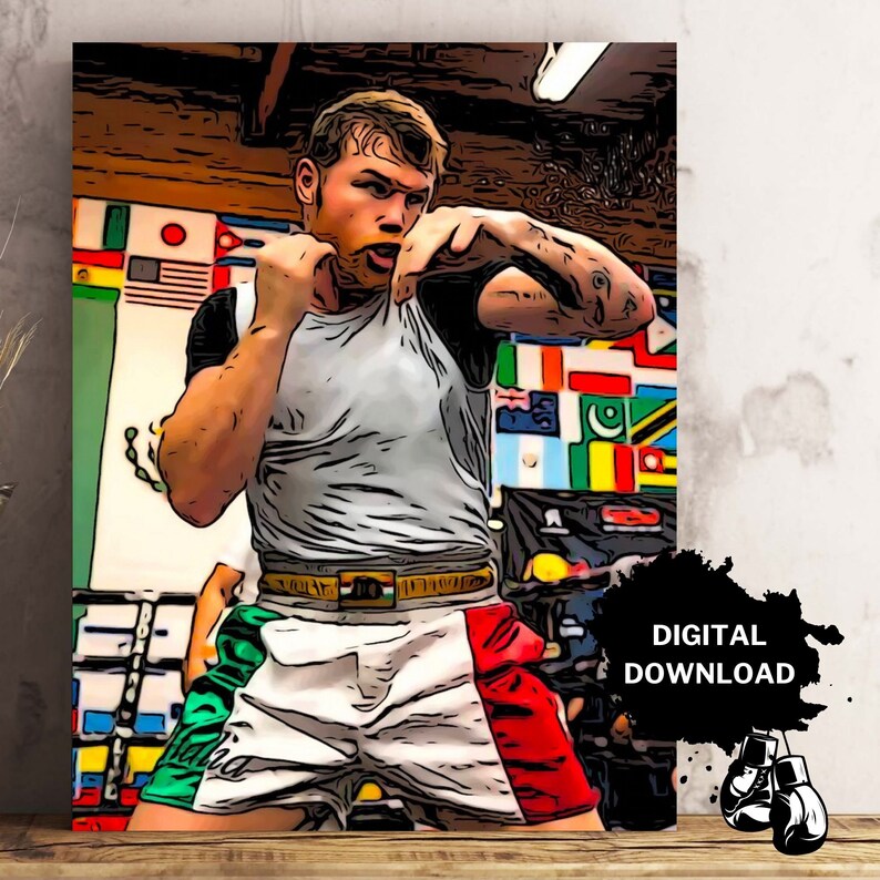 Canelo Alvarez Poster, Printable Wall Poster, Greatest Mexican Boxer ...