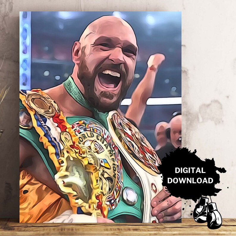 Tyson Fury Poster, Heavyweight Legend, All Time Great , Printable Wall ...